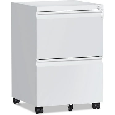 2 Drawer File Cabinet with Lock,White Metal Filing Cabinets,Vertical ...