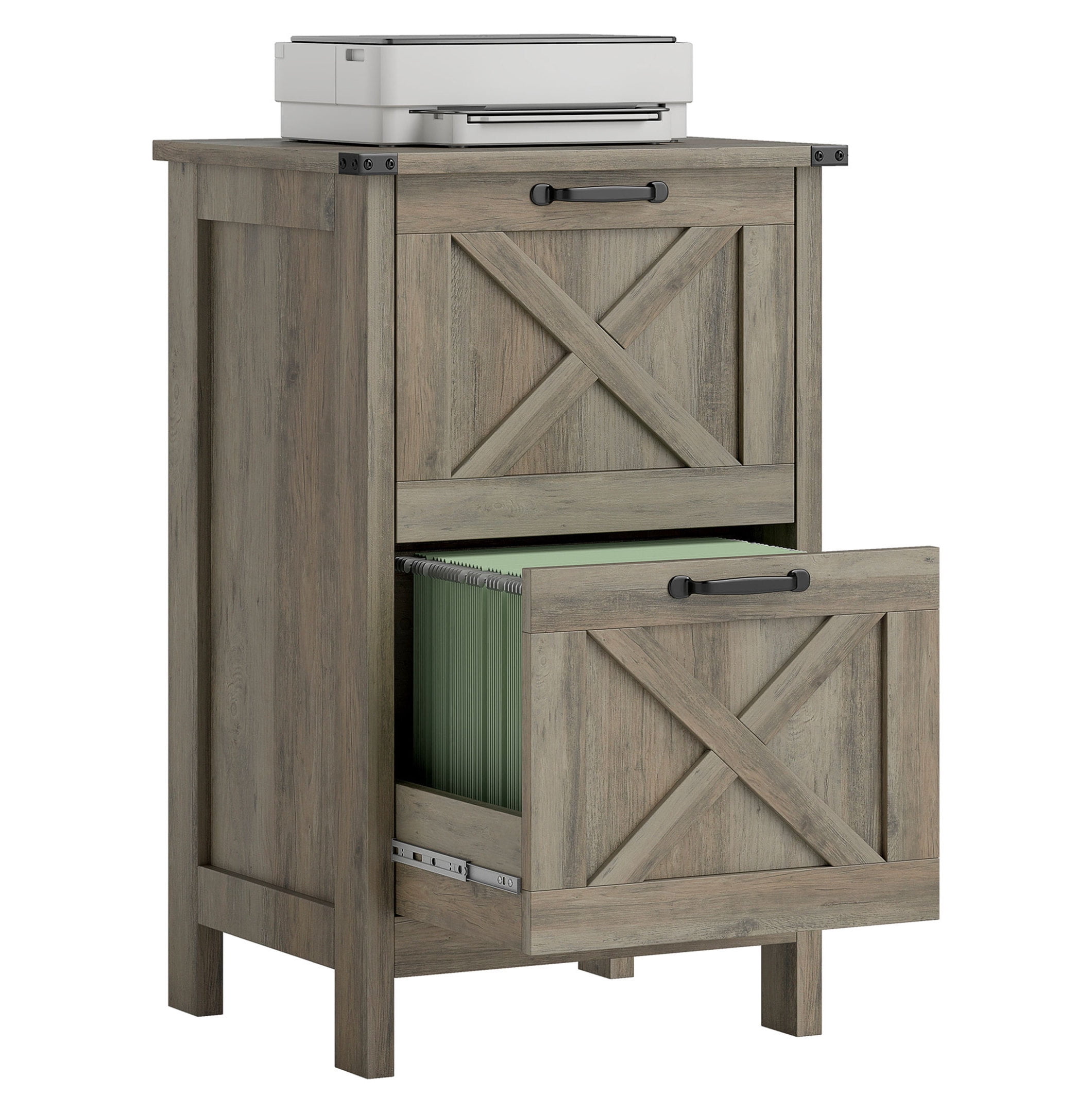 2-Drawer File Cabinet, Rustic Farmhouse Filing Cabinet for Office ...