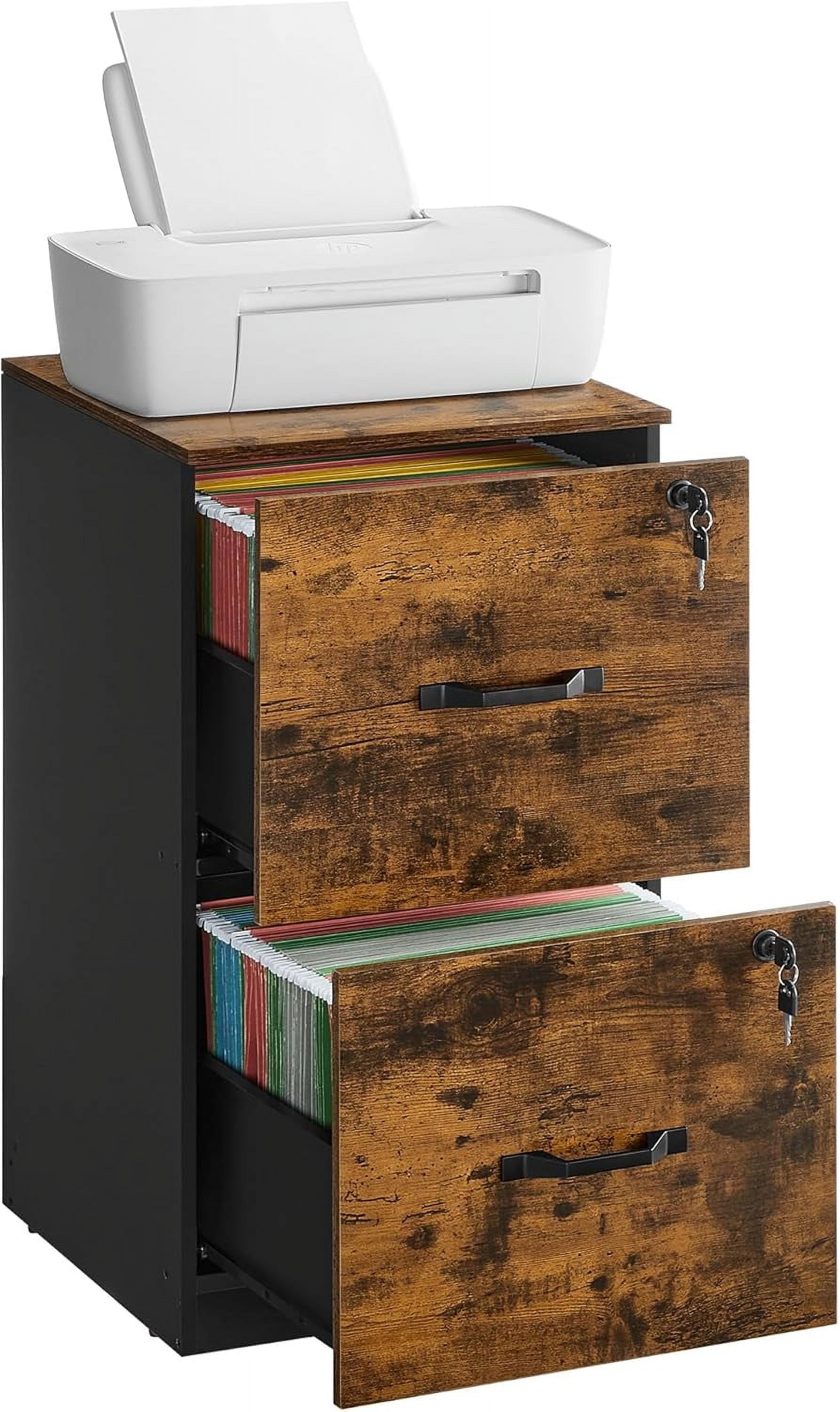 2-Drawer File Cabinet, Small Rolling Filing Cabinet for Home Office ...