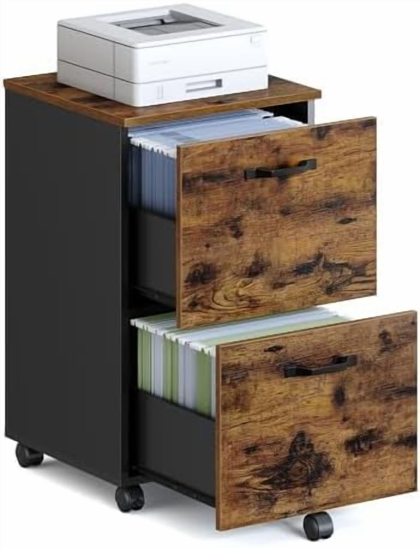 2-Drawer File Cabinet, Small Rolling Filing Cabinet for Home Office ...