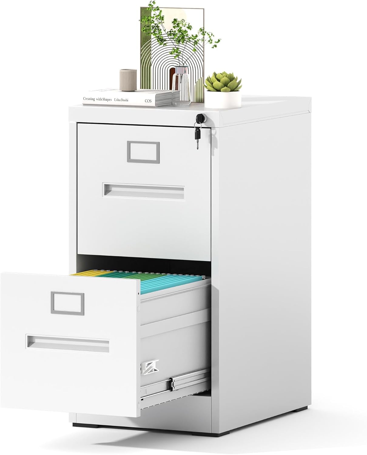 2 Drawer File Cabinet, Vertical File Cabinet with Lock, Metal Locking ...