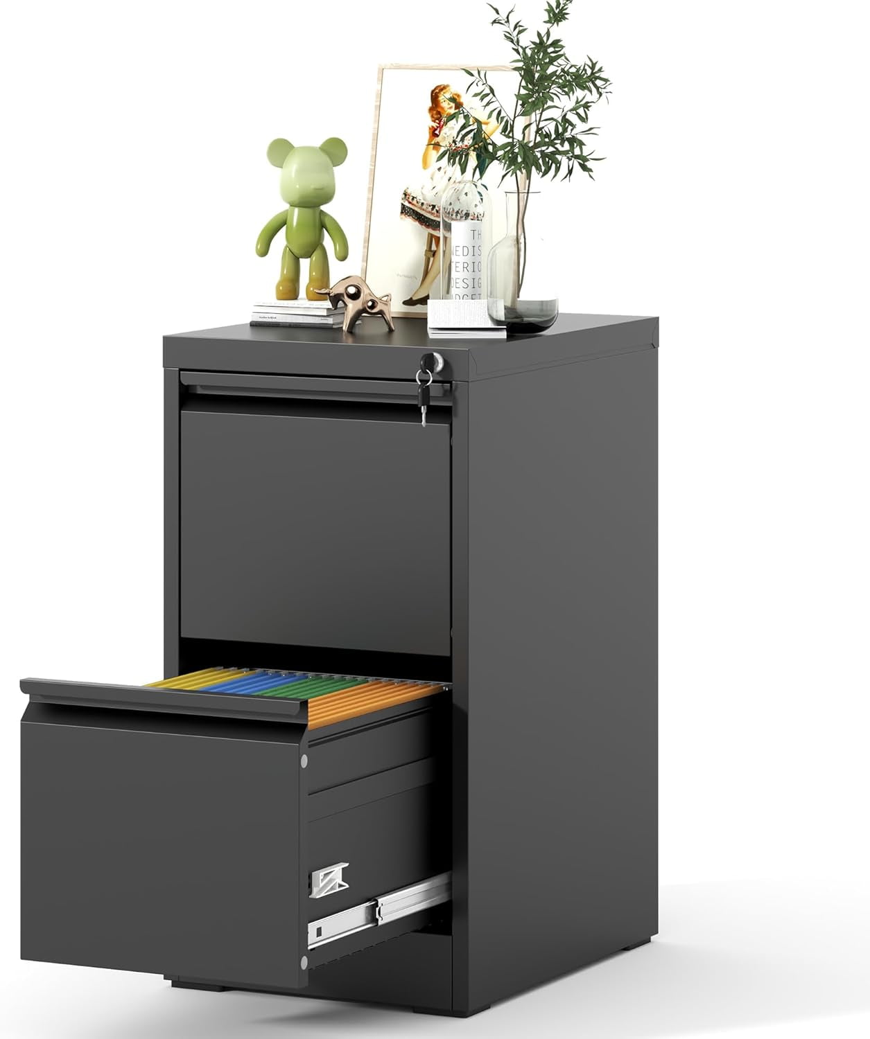 2 Drawer File Cabinet, Vertical File Cabinets with Lock for Home Office ...