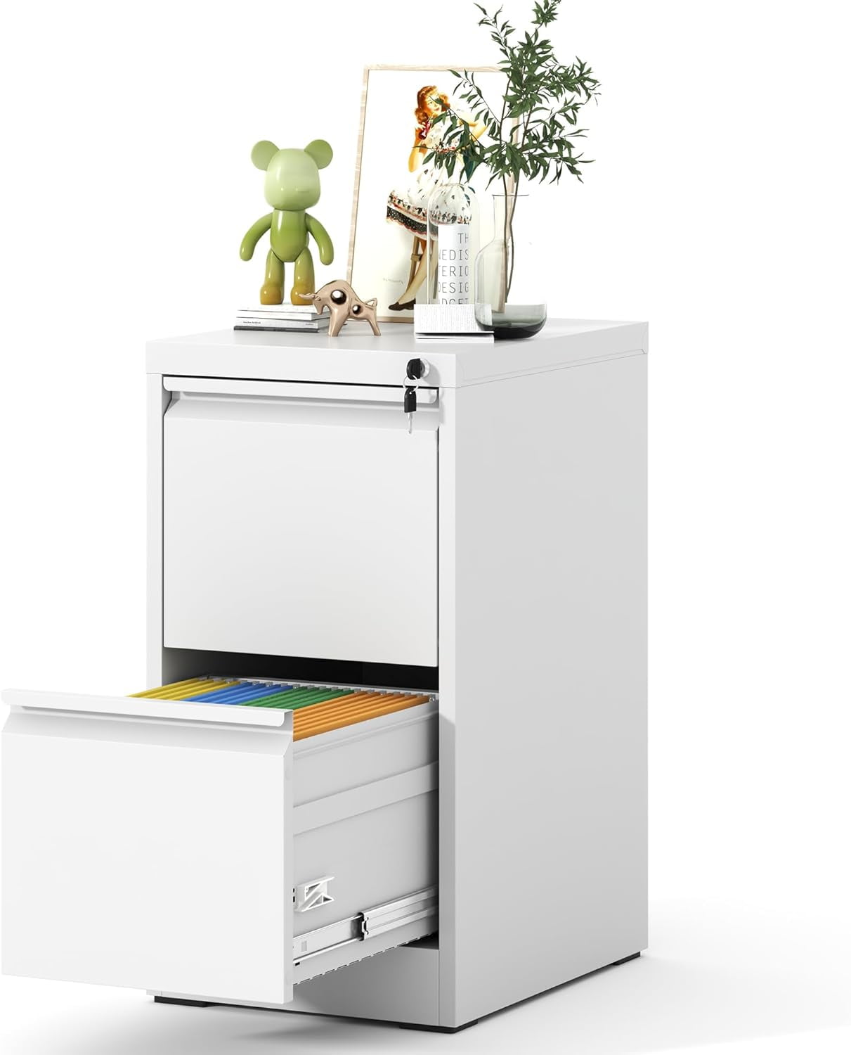 2 Drawer File Cabinet, Vertical File Cabinets with Lock for Home Office ...