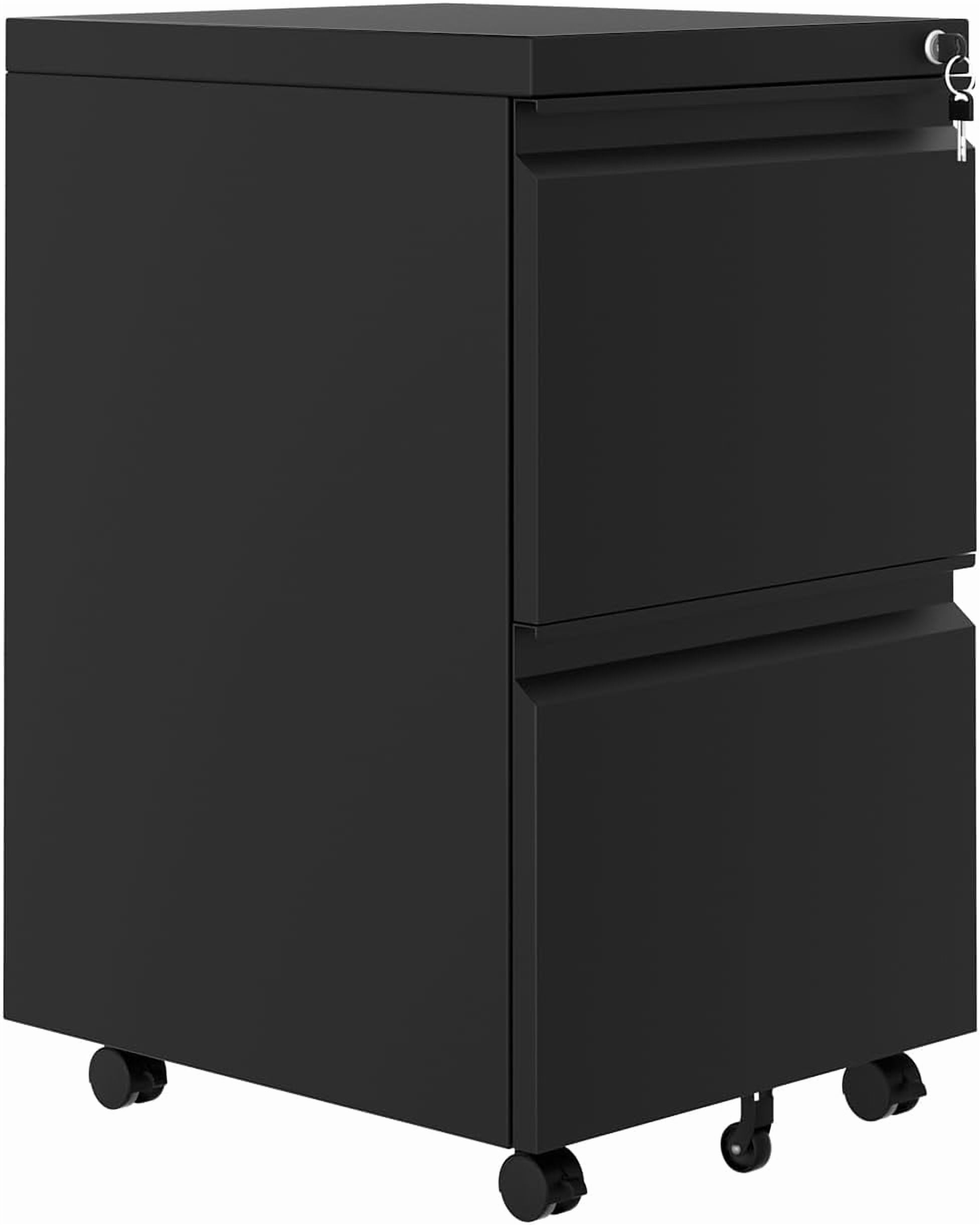 2-Drawer File Cabinet On Wheels, Under Desk Metal Rolling Filing ...