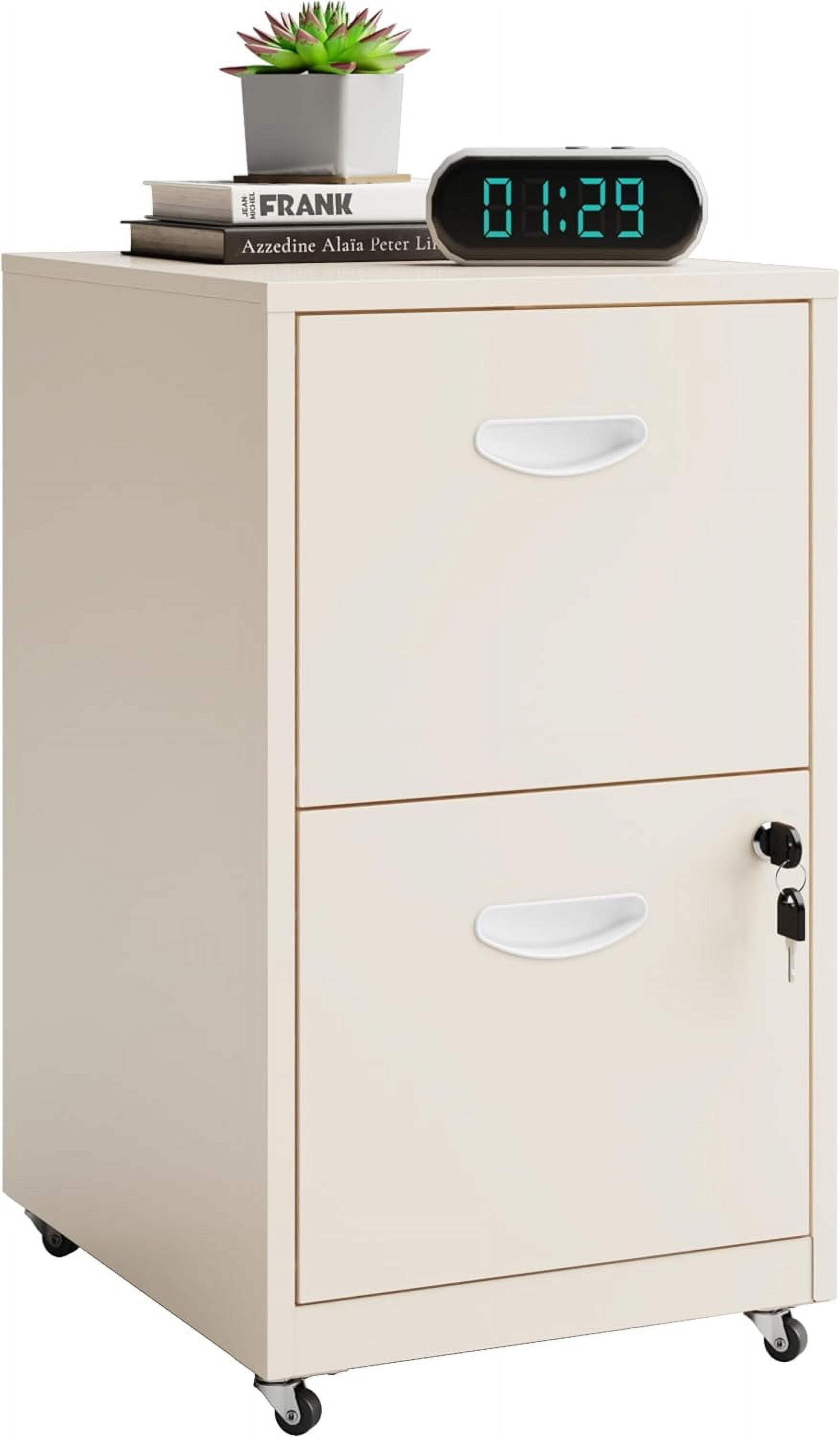 2 Drawer File Cabinet on Wheels, Mobile Two Drawer Filing Cabinet ...