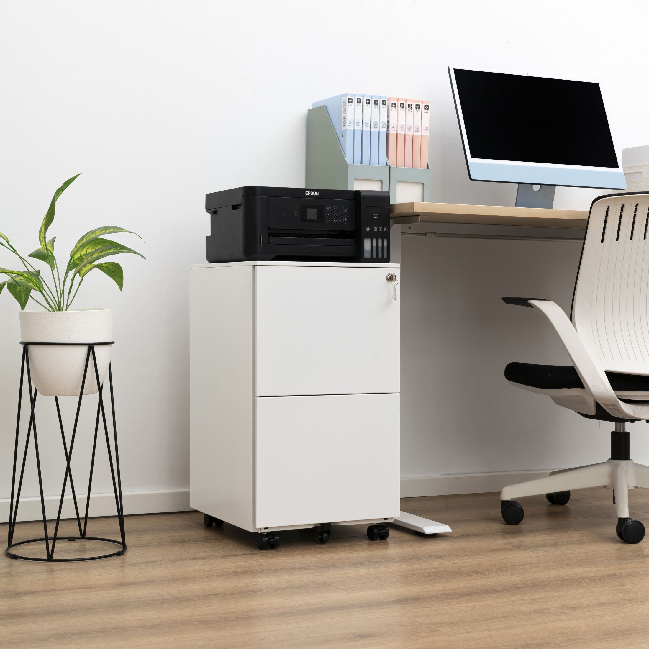2 Drawer File Cabinet With Lock, Steel Mobile Filing Cabinet On Anti ...