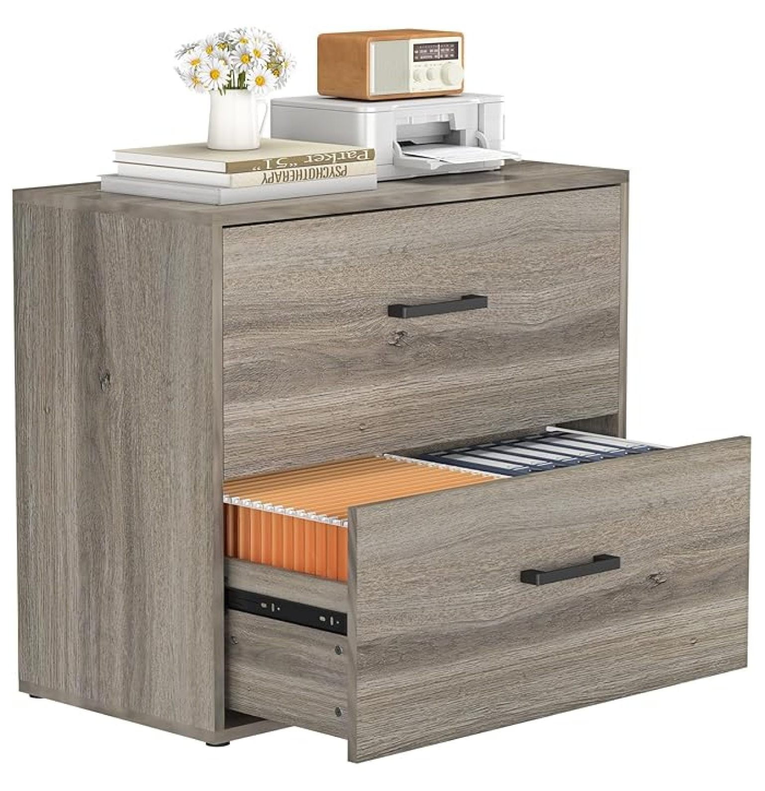 2 Drawer File Cabinet, Wood Lateral File Cabinet, Wide Filing Cabinets ...