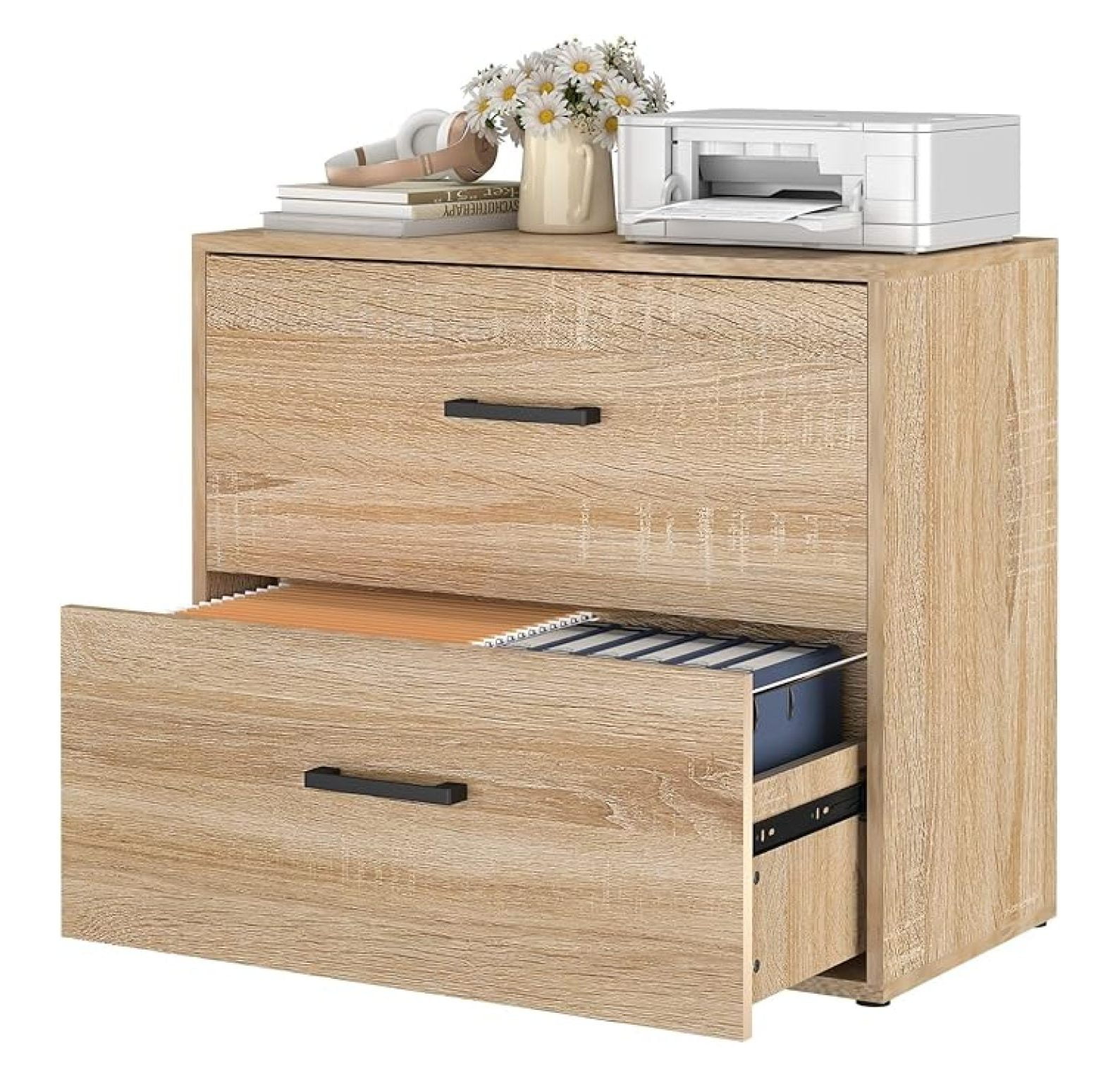 2 Drawer File Cabinet, Wood Lateral Filing Cabinet, Office File ...