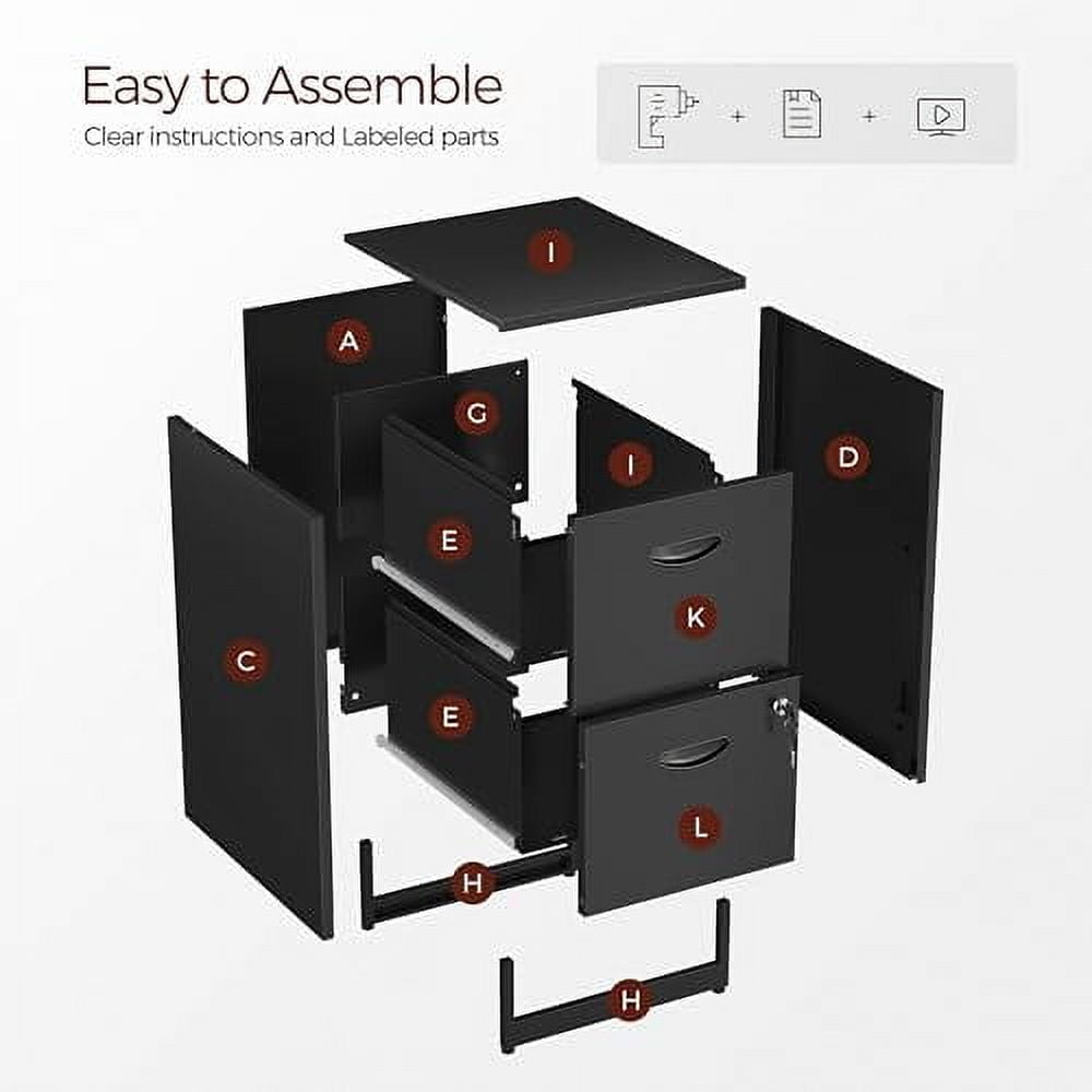 2 Drawer File Cabinet with Lock,Cream Metal Filing Cabinets,Vertical ...