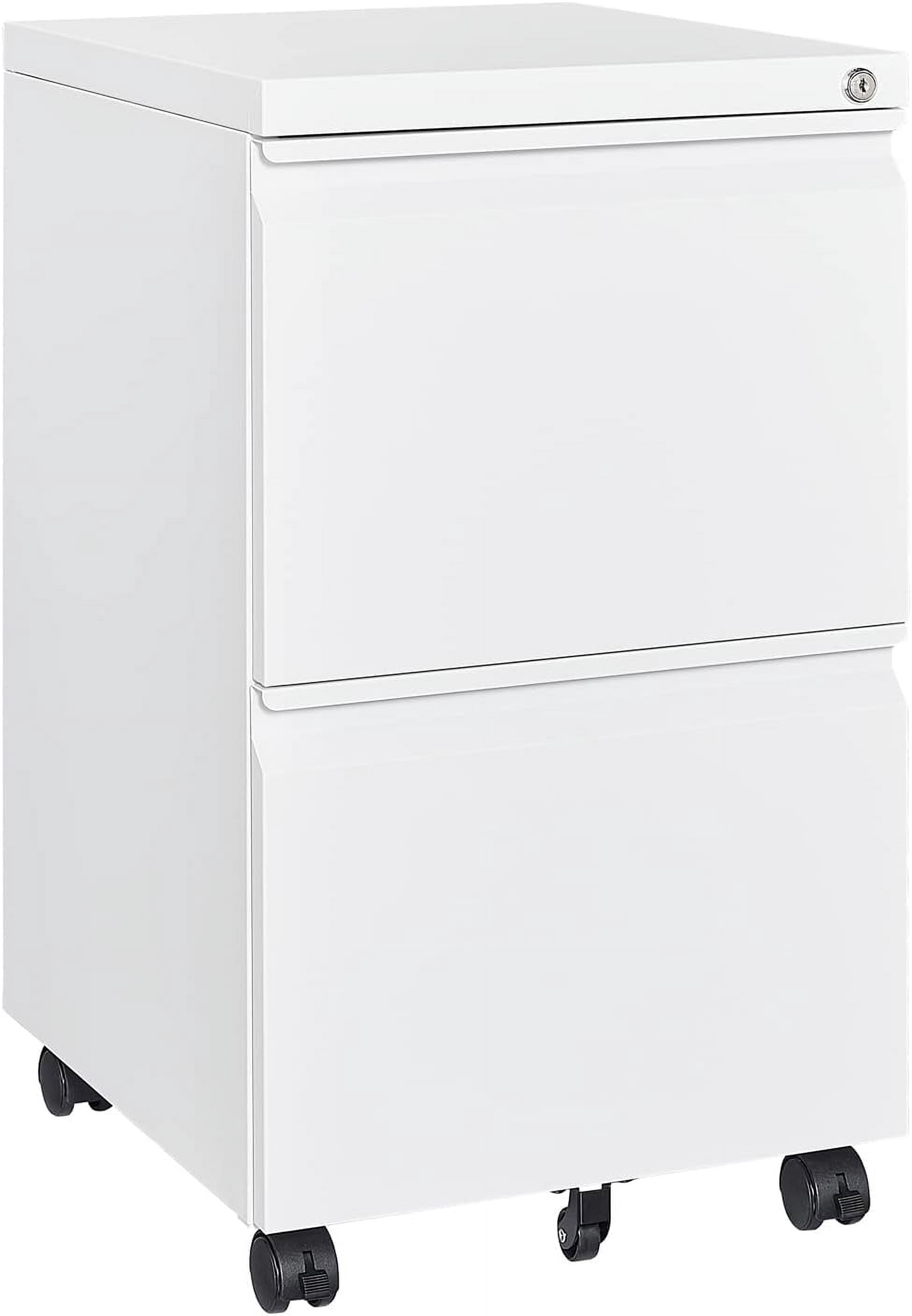 2 Drawer File Cabinet with Lock, Home Office Filing Cabinets on Wheels ...