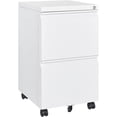 2 Drawer File Cabinet with Lock, Home Office Filing Cabinets on Wheels ...