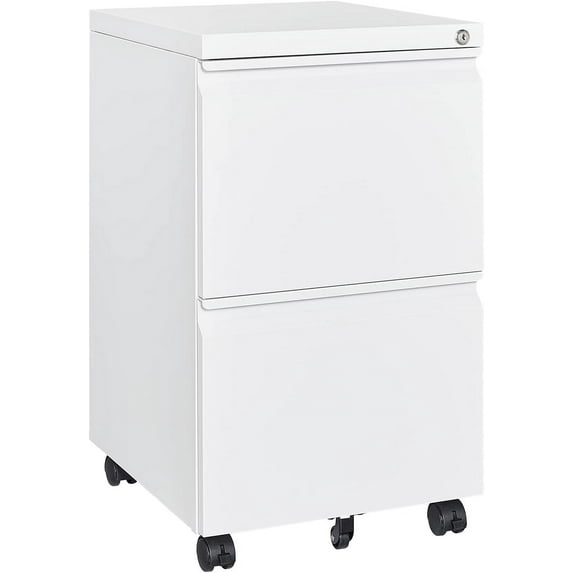 2 Drawer File Cabinet with Lock, Home Office Filing Cabinets on Wheels ...