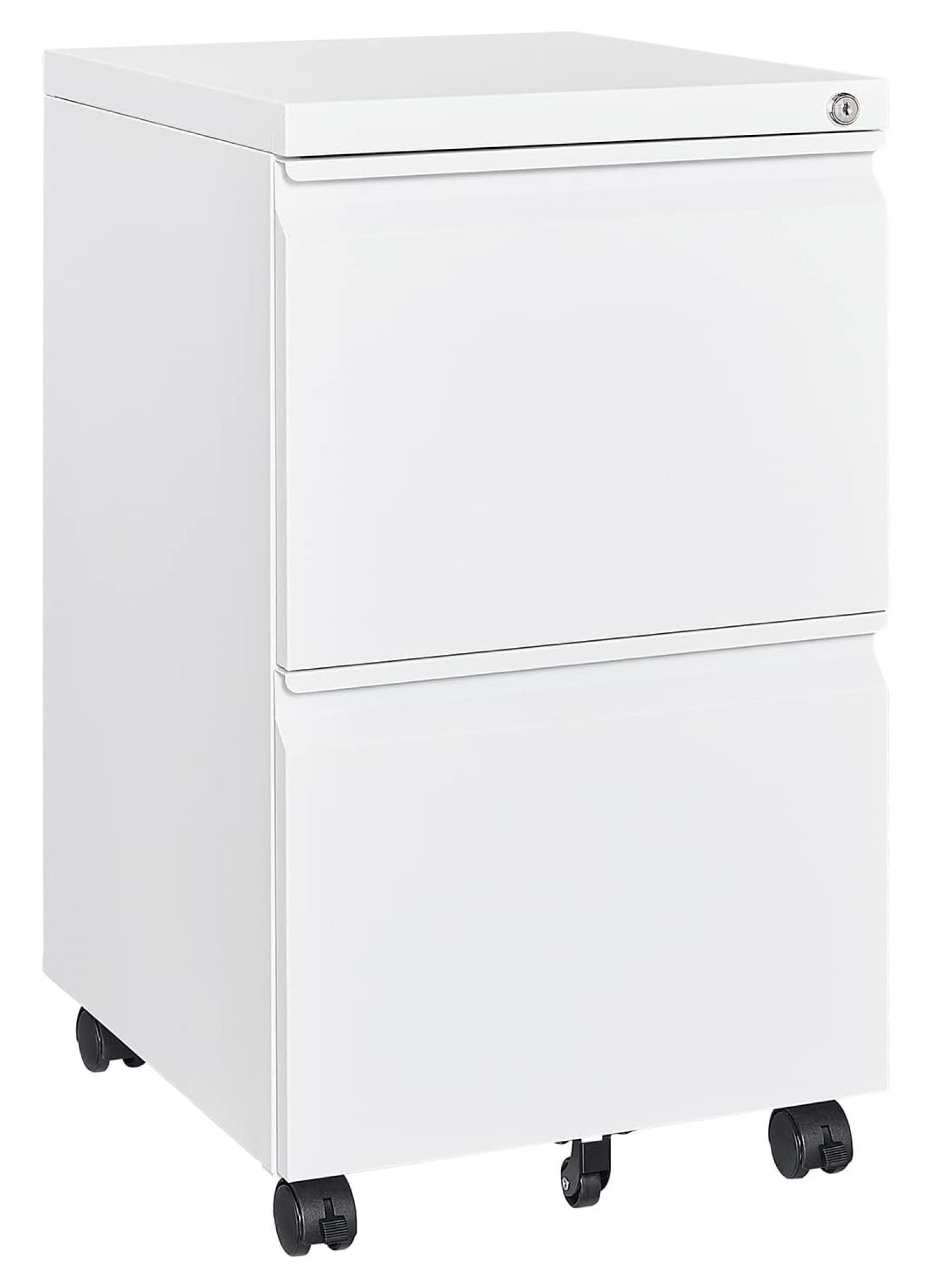 2 Drawer File Cabinet with Lock, Home Office Filing Cabinets on Wheels ...