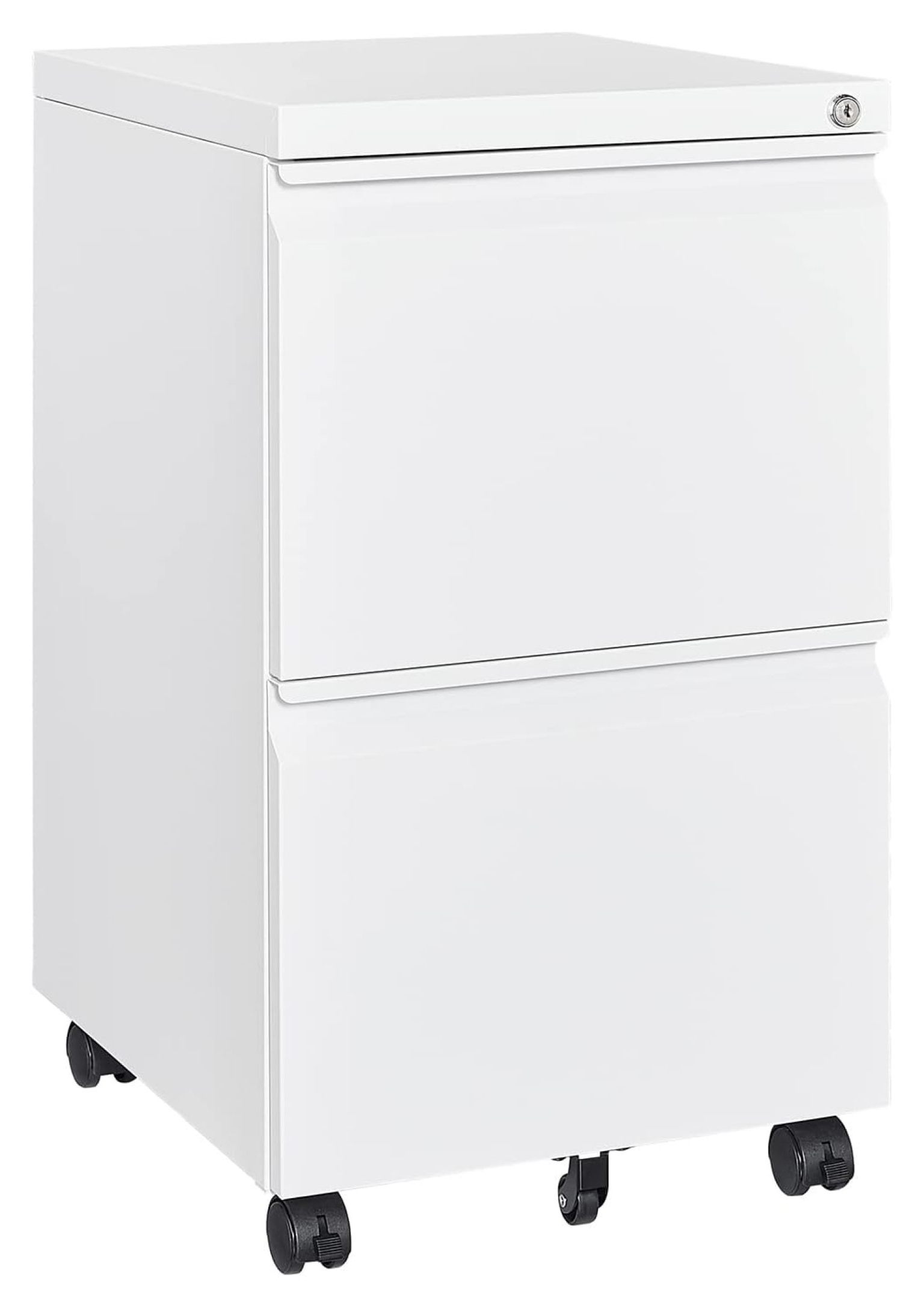 2 Drawer File Cabinet with Lock, Home Office Filing Cabinets on Wheels ...