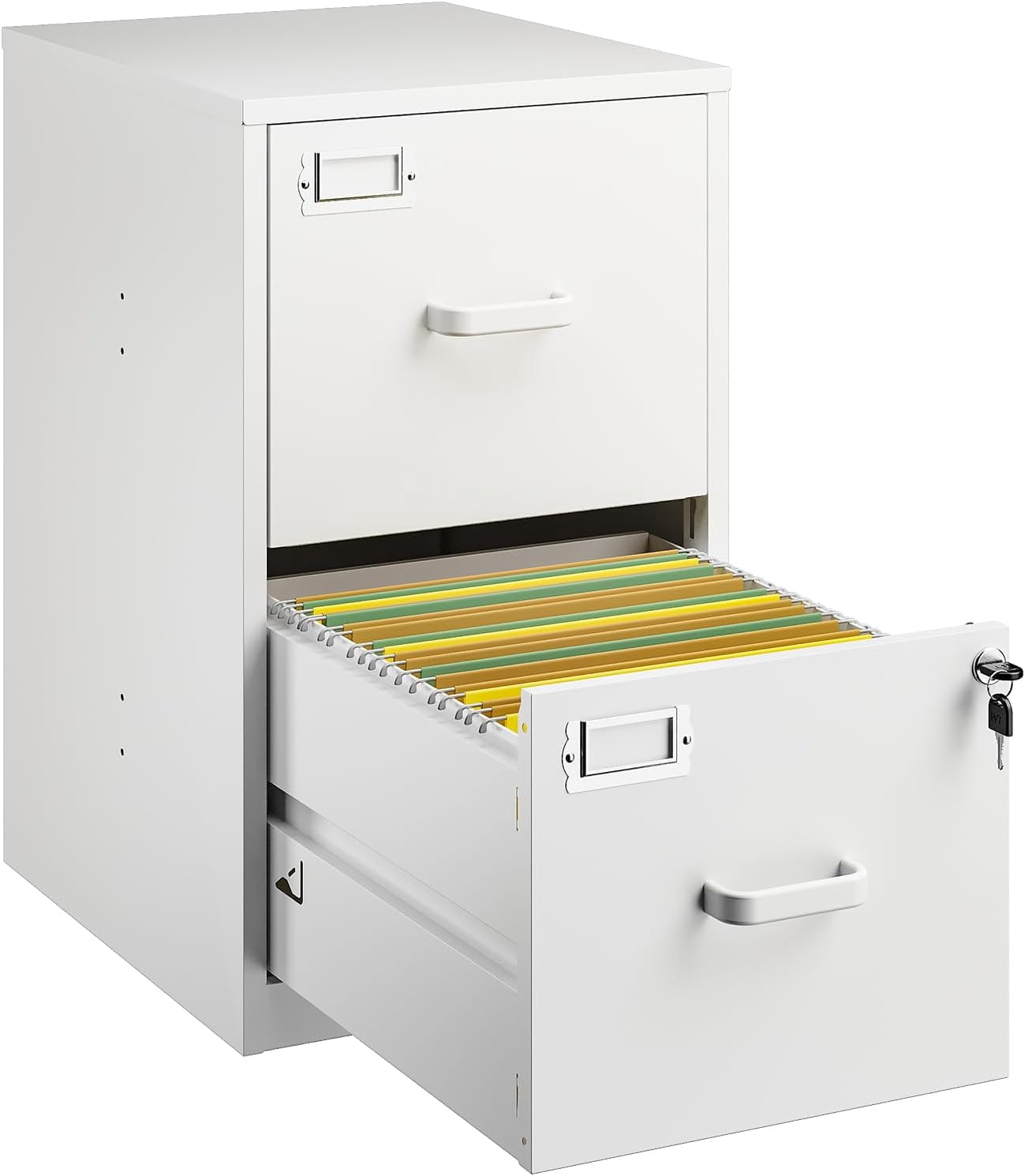 2 Drawer File Cabinet with Lock, Metal Filing Cabinets Under Desk ...