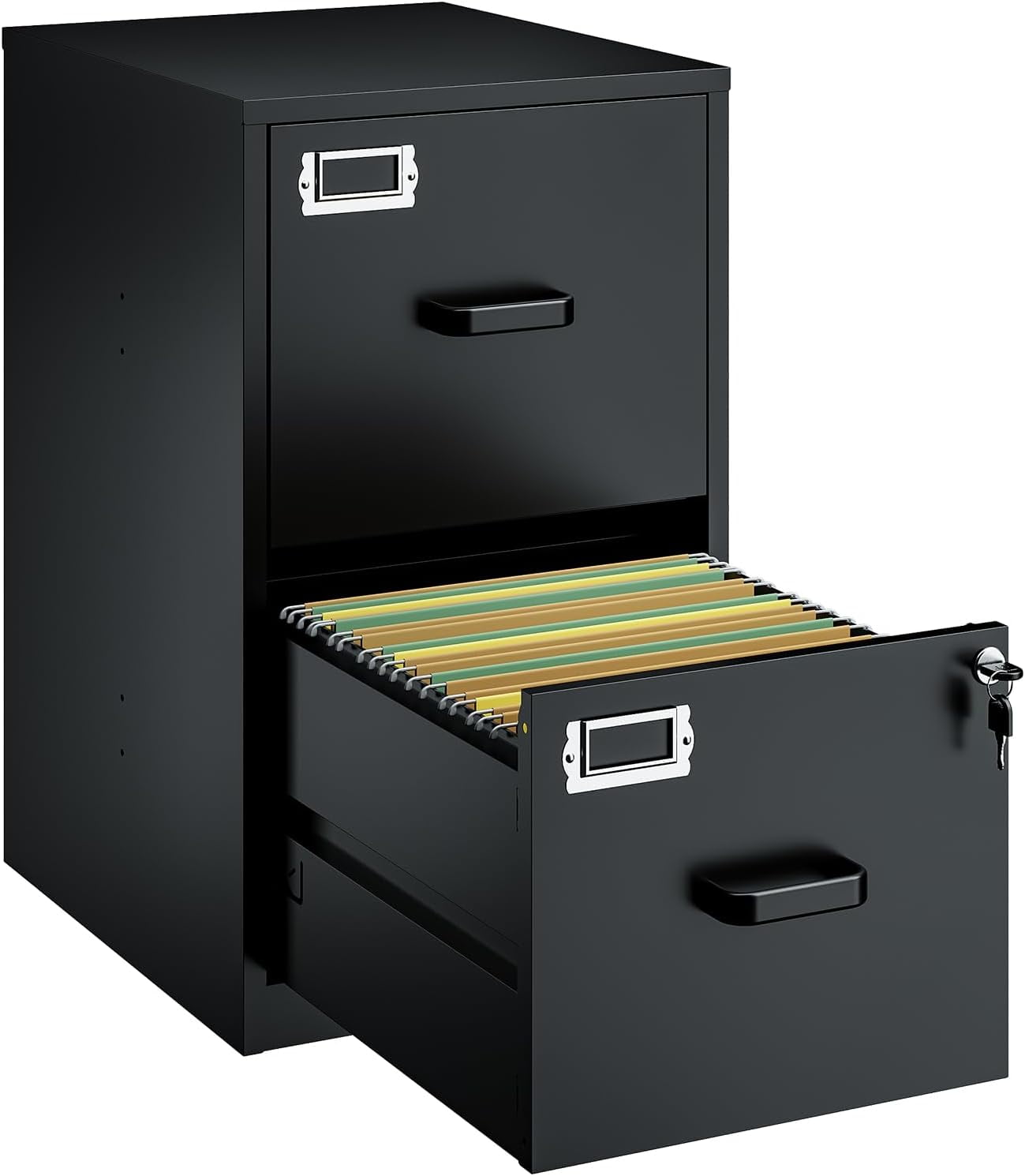 2 Drawer File Cabinet with Lock, Metal Filing Cabinets Under Desk ...