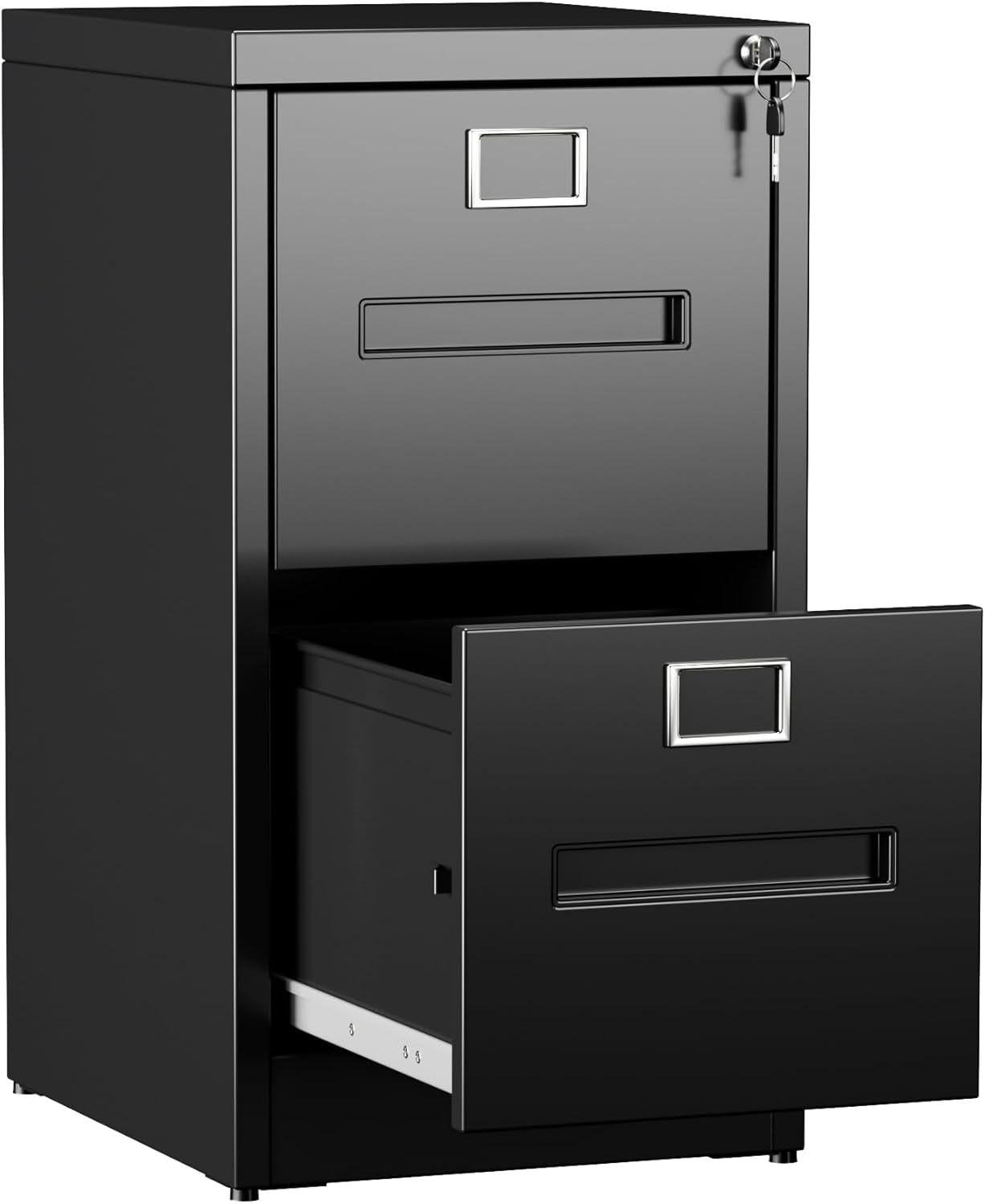 2 Drawer File Cabinet with Lock, Metal Vertical Filing Cabinet for ...