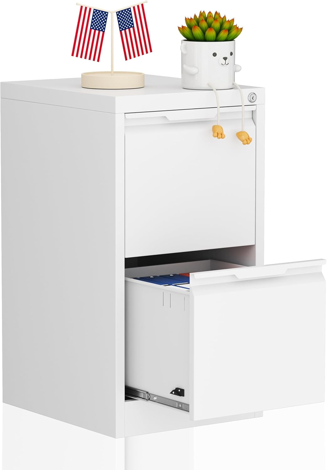 2-Drawer File Cabinet with Lock,Metal Vertical Filing Cabinets for Home ...