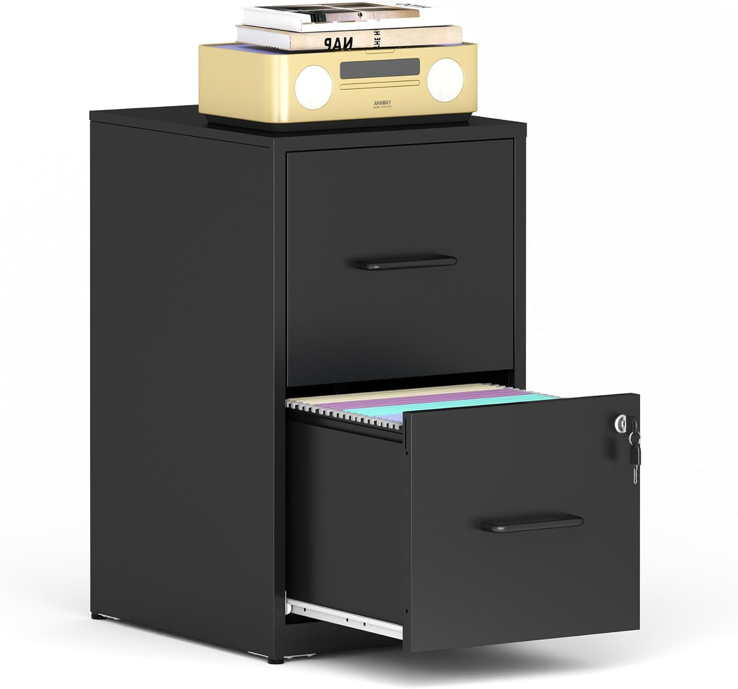 2 Drawer File Cabinet with Lock, Vertical Filing Cabinet for Home ...