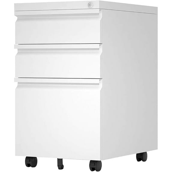 2 Drawer File Cabinet with Wheels, Lockable Metal Filing Cabinet with ...