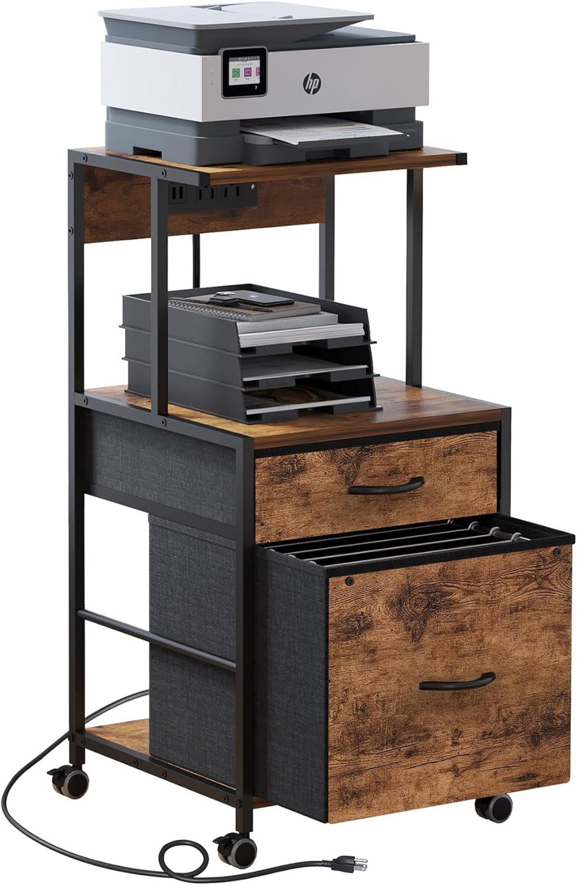 2-Drawer File Cabinets for Home Office, Filing Cabinet with Charging ...