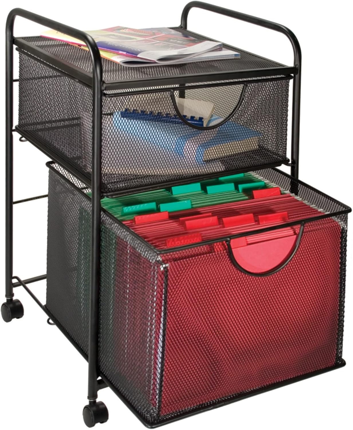 2 Drawer File Cart, Black - Walmart.com