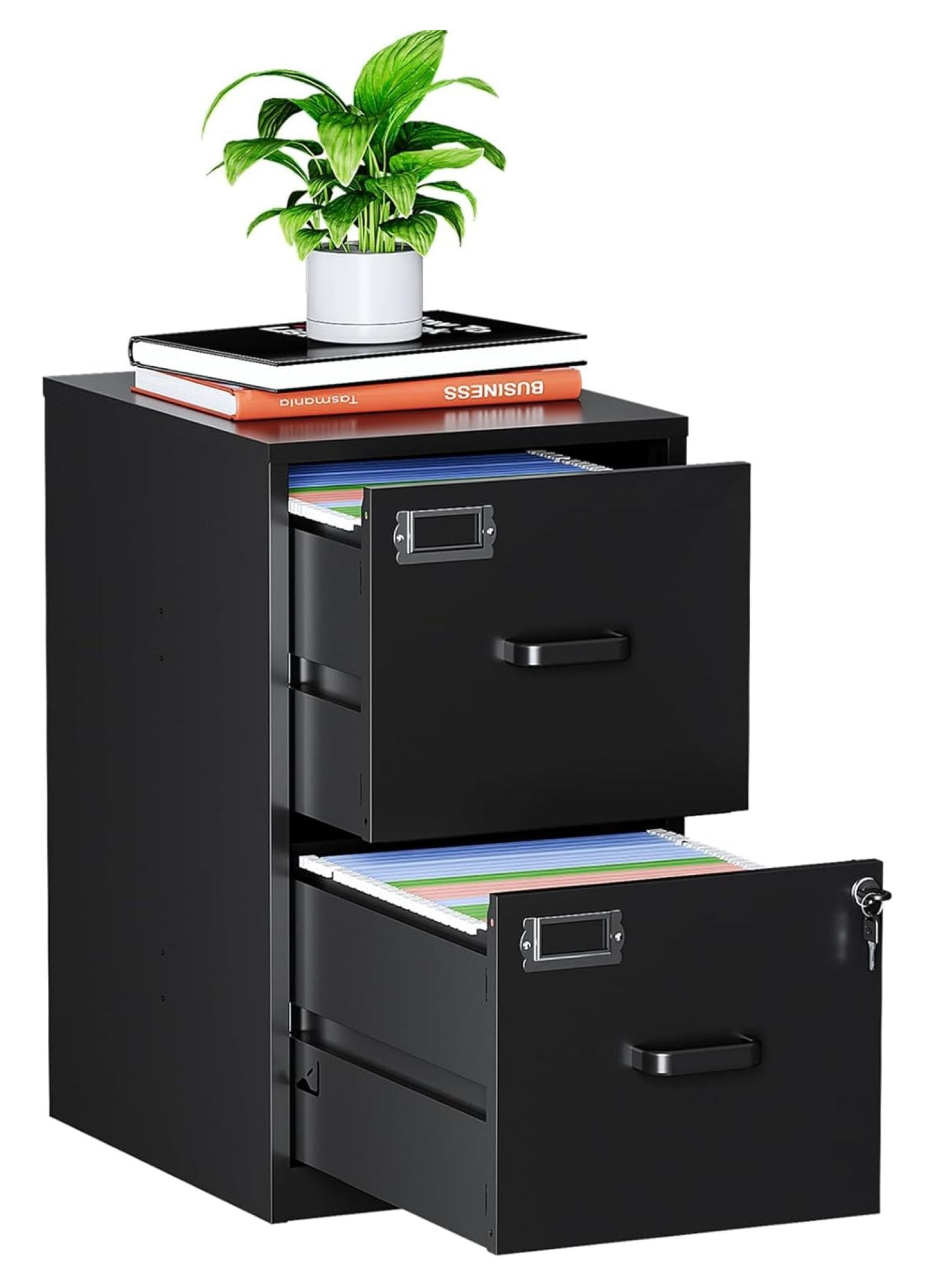 2 Drawer Filing Cabinet with Lock, Metal Vertical File Cabinets for ...