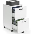 2 Drawer Filing Cabinet White, Rolling Wood File Cabinets with Printer ...