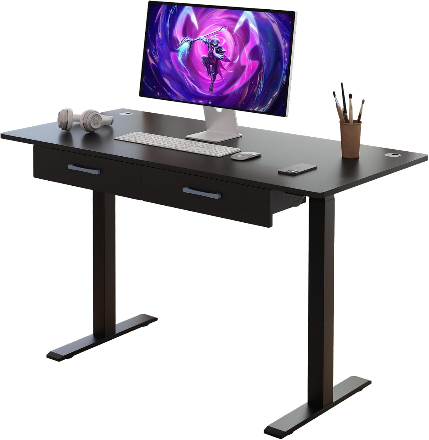 2-Drawer Height Adjustable 45" Electric Standing Desk - Upgraded Ultra ...