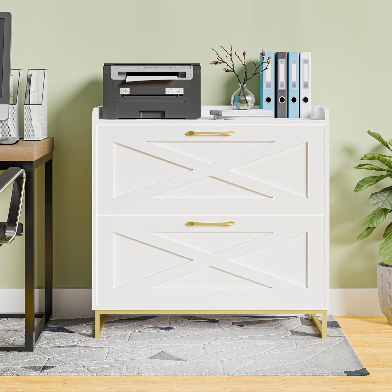 2 Drawer Lateral File Cabinet, Filing Cabinet with Charging Station for ...