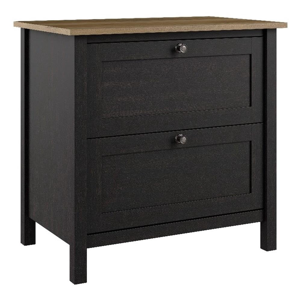 2 Drawer Lateral File Cabinet In Vintage Black/Reclaimed Pine - Walmart.com