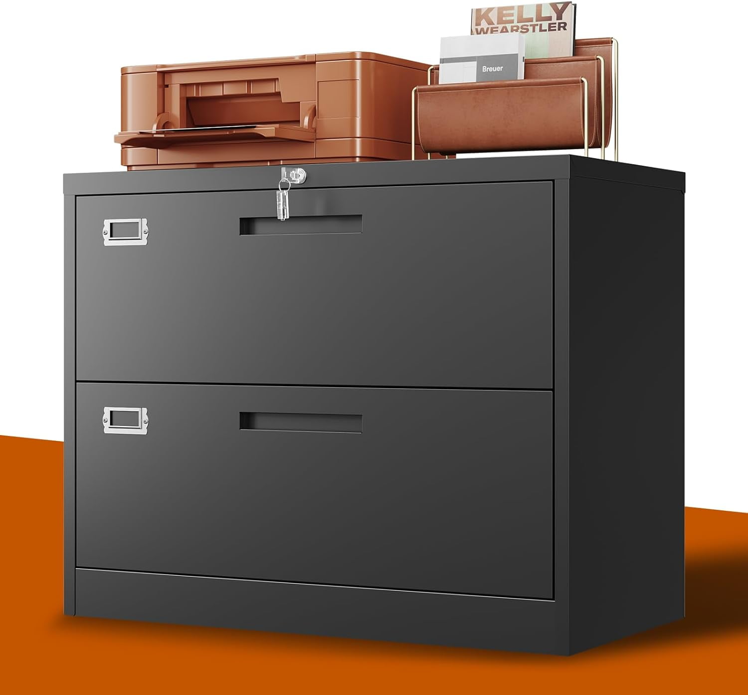 2 Drawer Lateral File Cabinet Metal Filing Cabinet with Lock Office ...