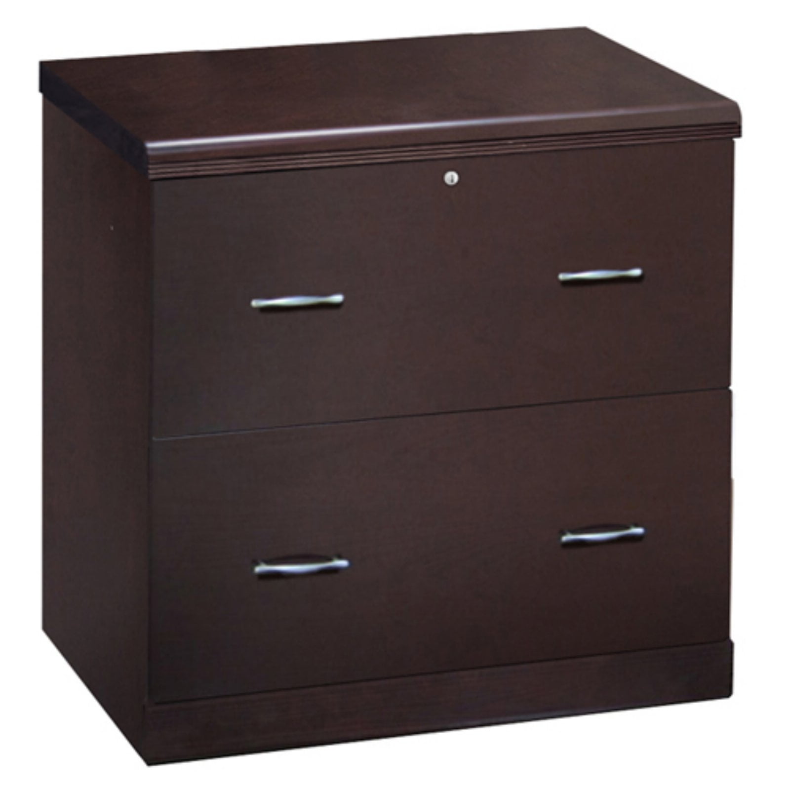 2 Drawer Lateral Wood Lockable Filing Cabinet, Espresso - Walmart.com
