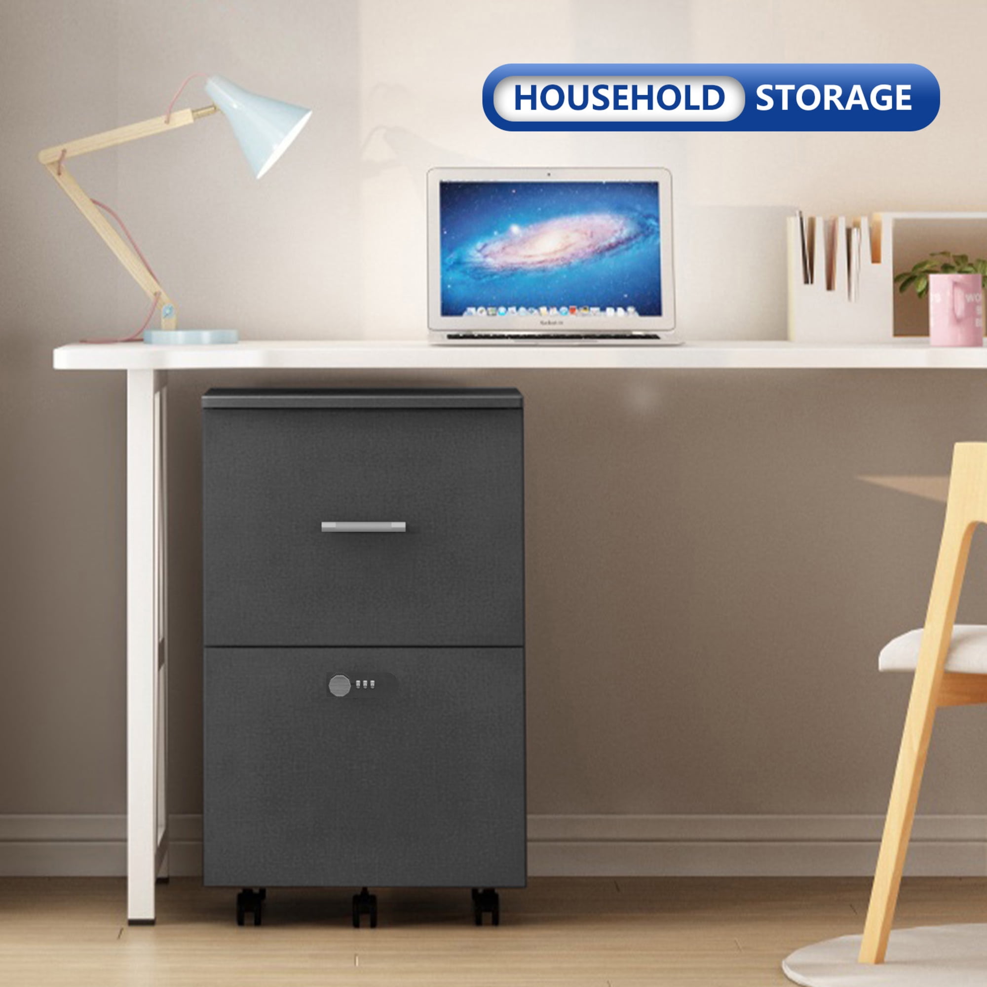 2 Drawer Letter Width Vertical File Cabinet Rolling Wood File Cabinet ...