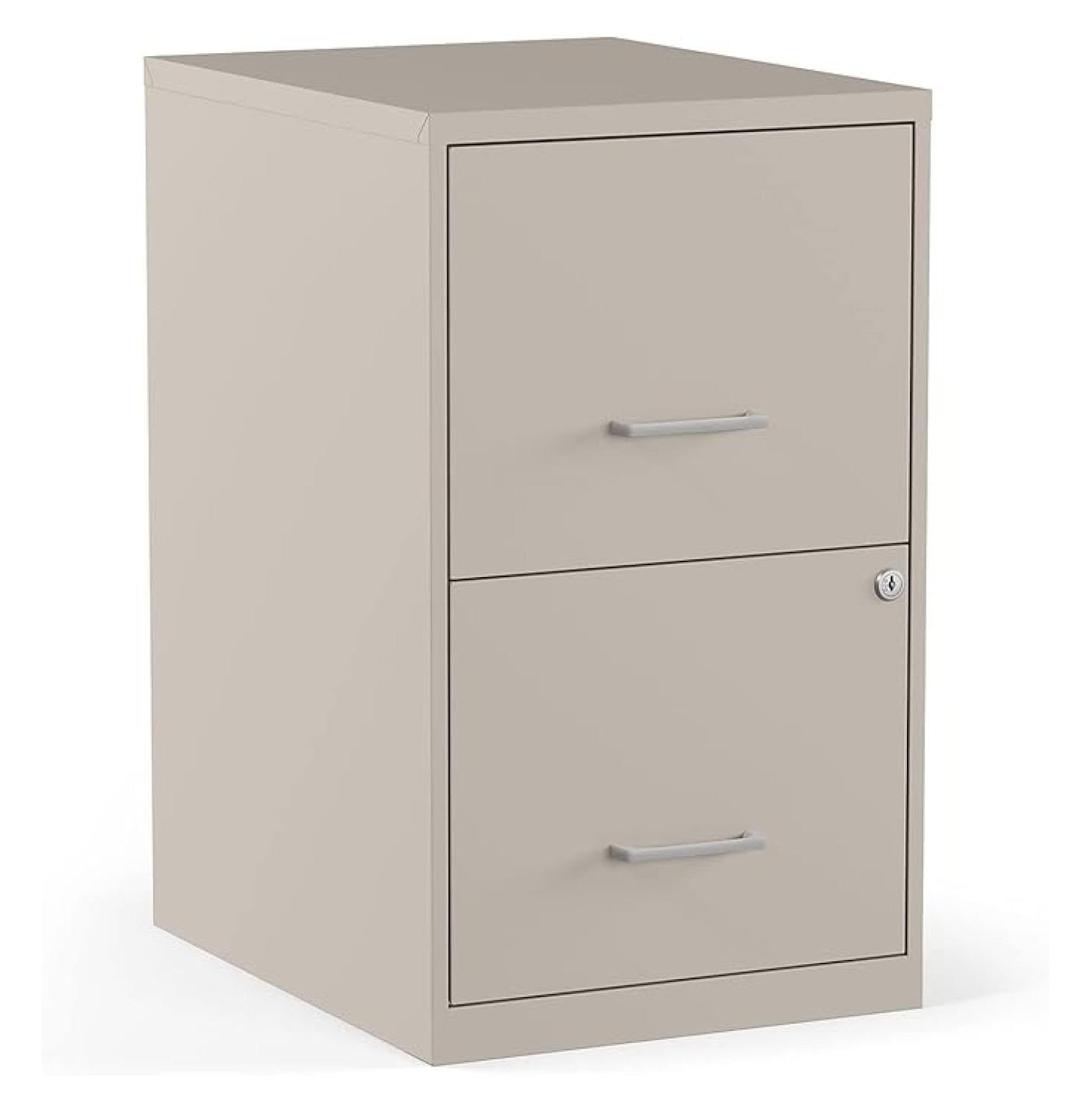 2-Drawer Light Duty Vertical File Cabinet, Locking, Letter, Putty, 18 ...