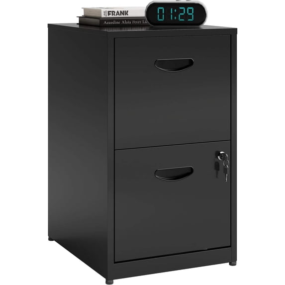 2-Drawer Locking File Cabinet for Home Office, Metal Filing Cabinet ...