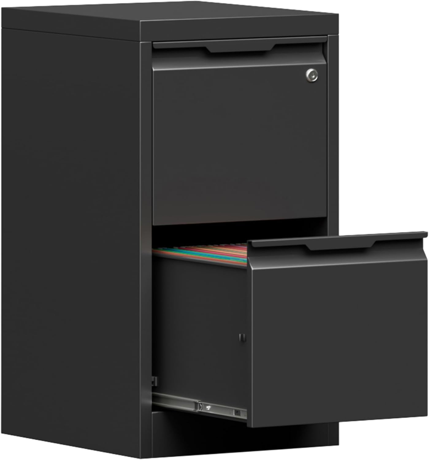 2-Drawer Metal File Cabinet with 1 Lockable Drawer,Steel Printer Stand ...