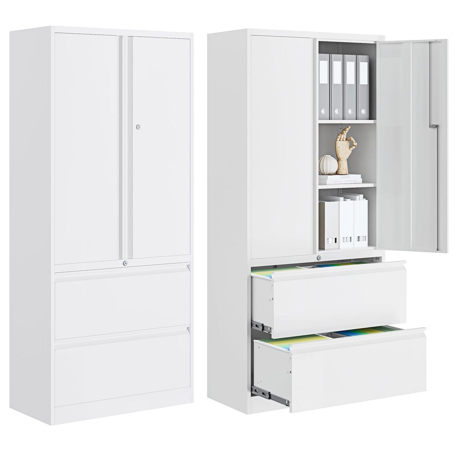 2-Drawer Metal Filing Cabinet, Lateral/Vertical Office File Cabinet ...