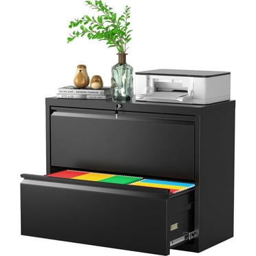 Lateral File Cabinet with Lock, 2 Drawer Large Metal Filing Cabinet ...