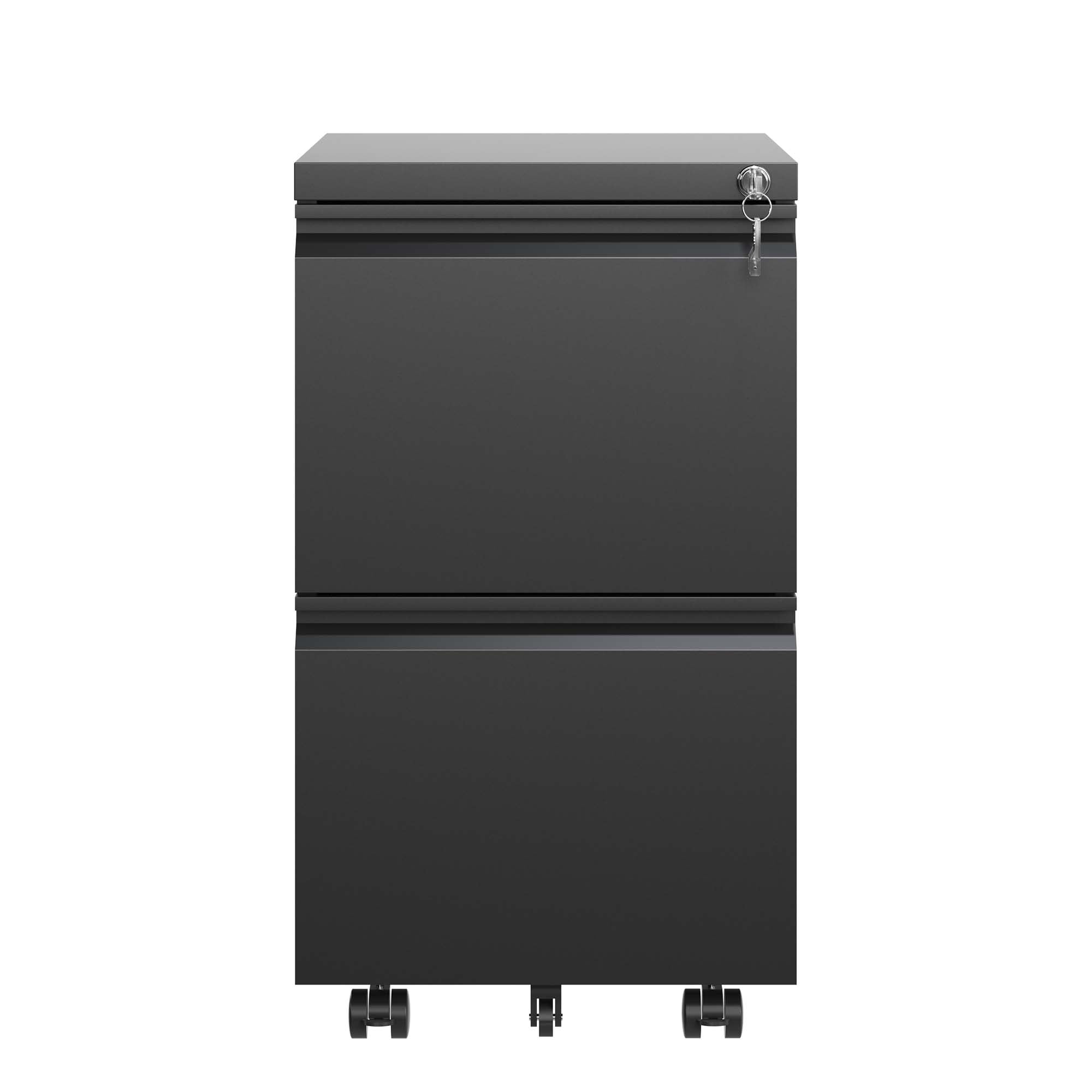 2 Drawer Metal Mobile File Cabinet with Lock, Rolling Filing Cabinet ...