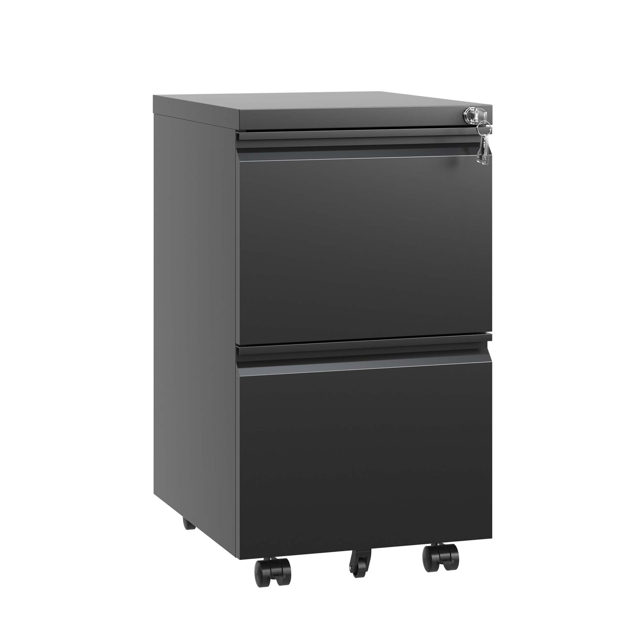 2 Drawer Metal Mobile File Cabinet, Rolling File Cabinet with Lock for ...