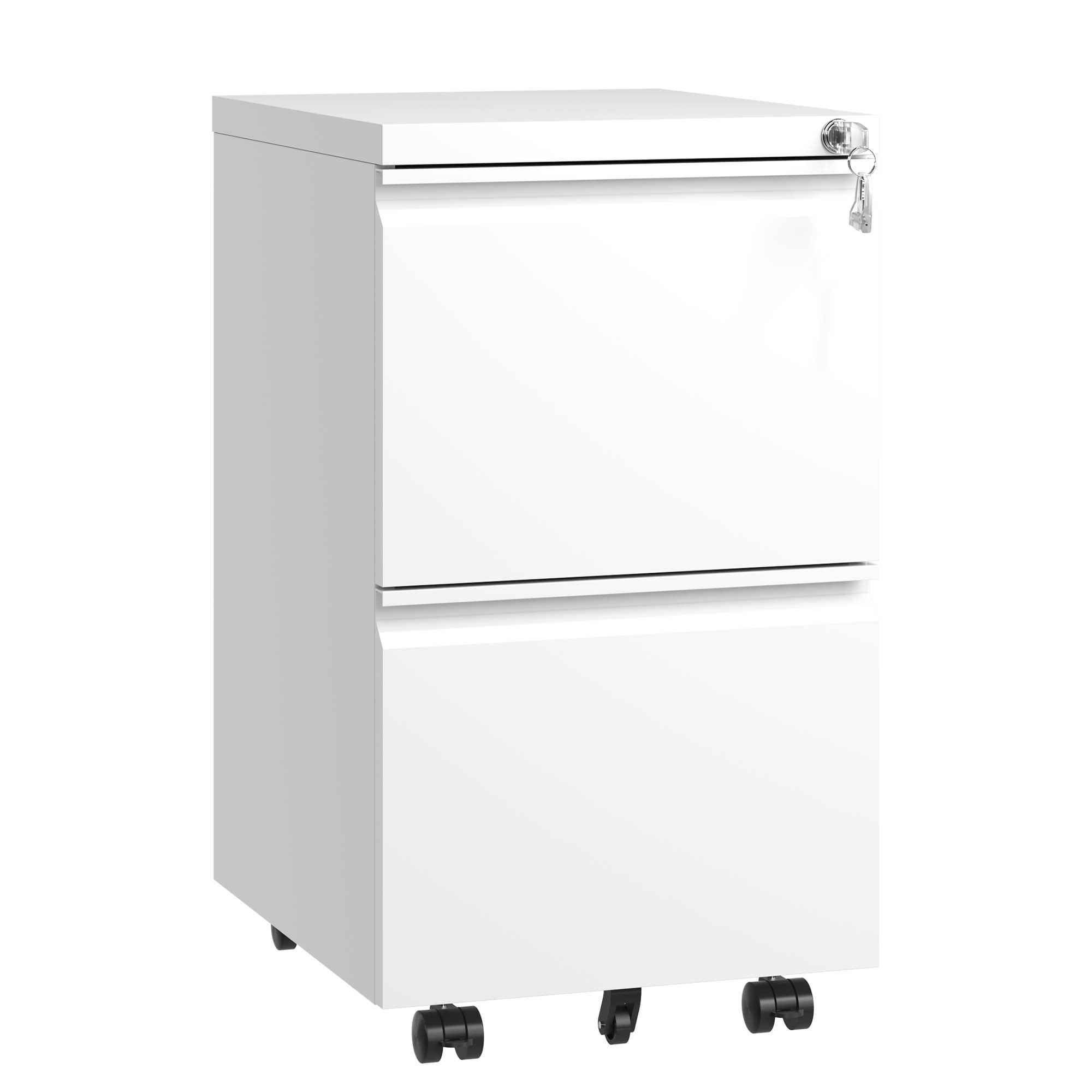 2 Drawer Metal Mobile File Cabinet Rolling File Cabinet With Lock For Hanging Legallettera4