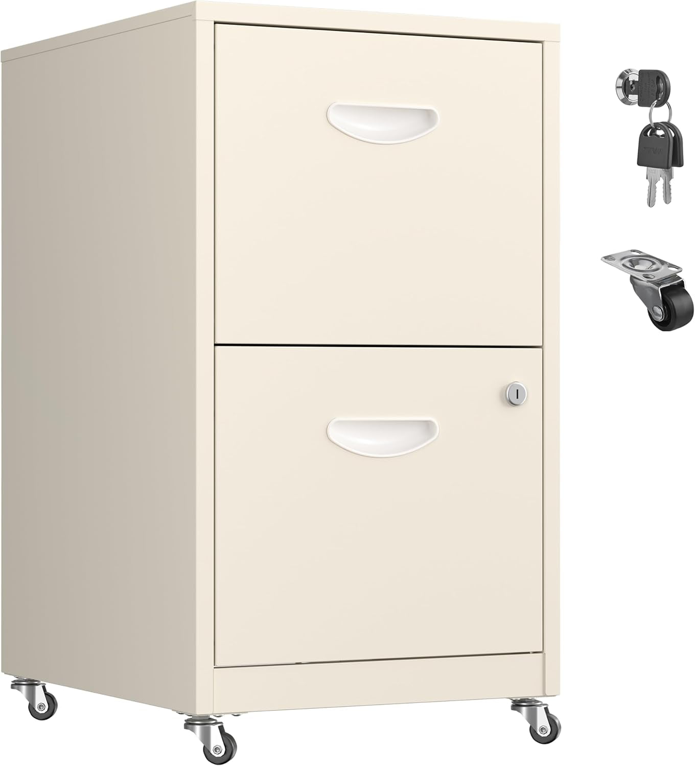 2 Drawer Mobile File Cabinet with Lock, Metal Filing Cabinets with ...
