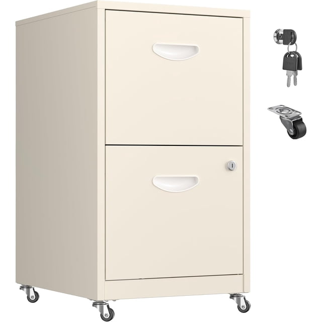 2 Drawer Mobile File Cabinet with Lock, Metal Filing Cabinets with ...
