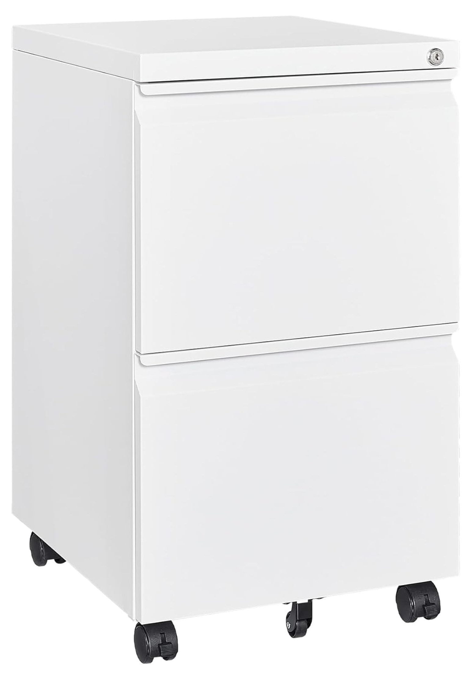 2 Drawer Mobile File Cabinet with Lock Steel Small Rolling File Cabinet ...