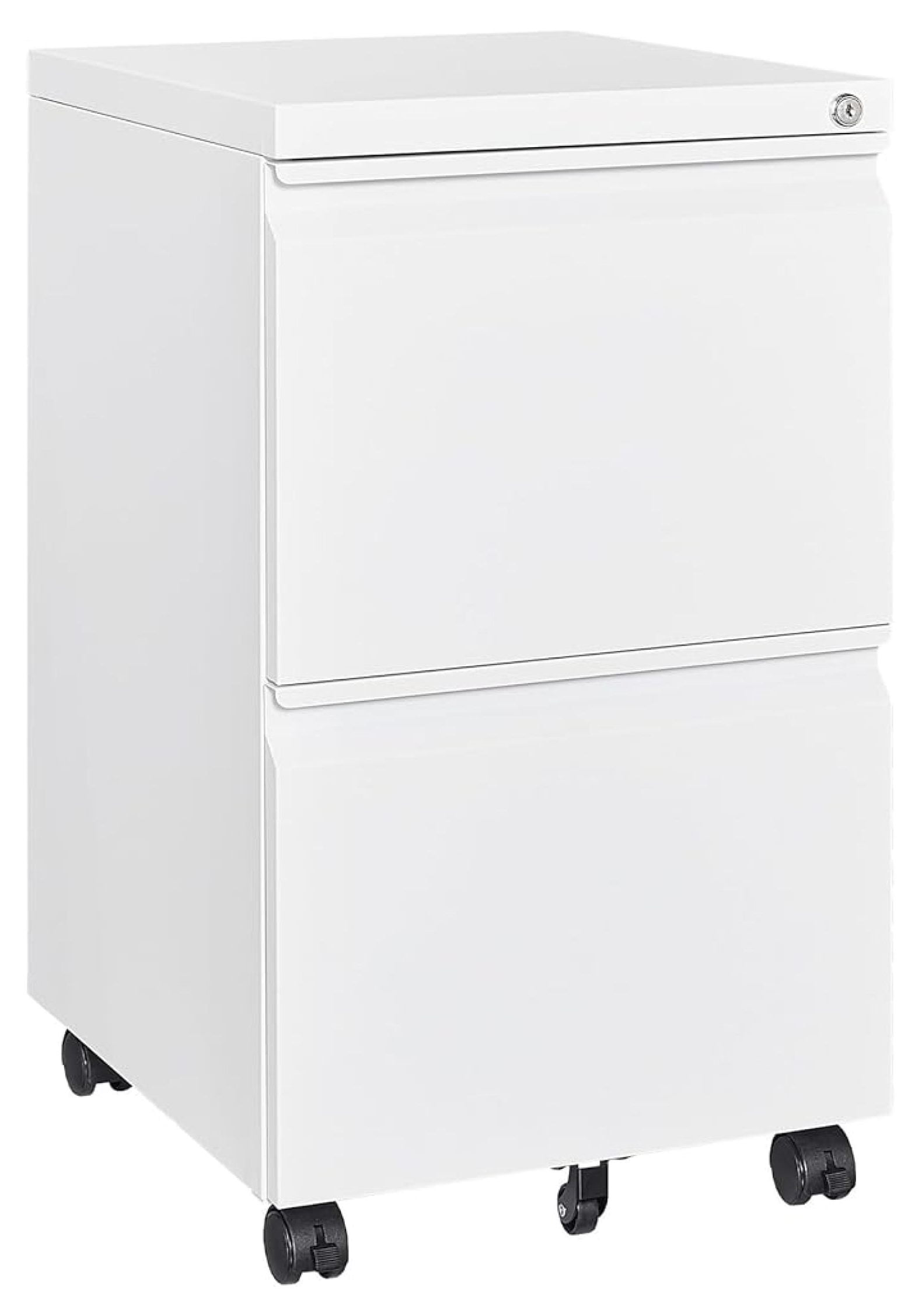 2 Drawer Mobile File Cabinet with Lock Steel Small Rolling File Cabinet ...