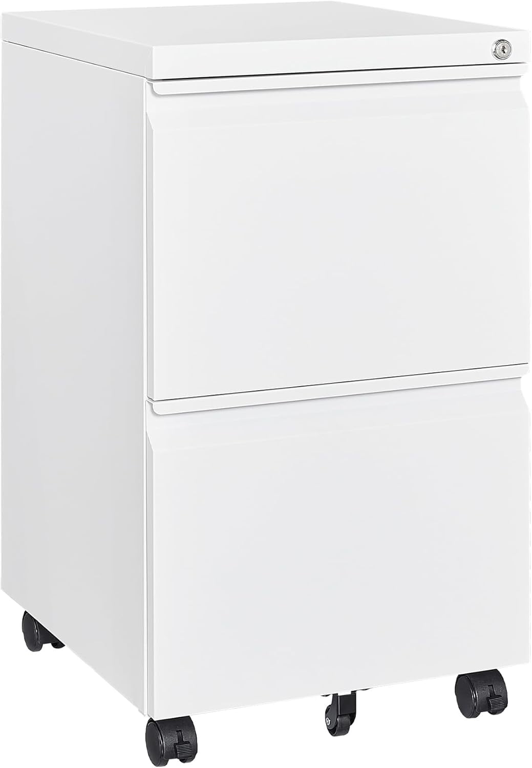 2 Drawer Mobile File Cabinet with Lock Steel Small Rolling File Cabinet ...