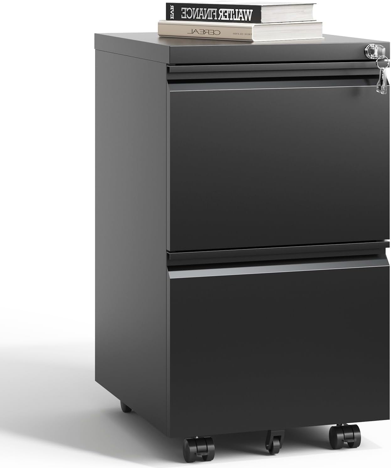 2-Drawer Mobile File Cabinet With Lock & Wheels,Fully Assembled Heavy ...