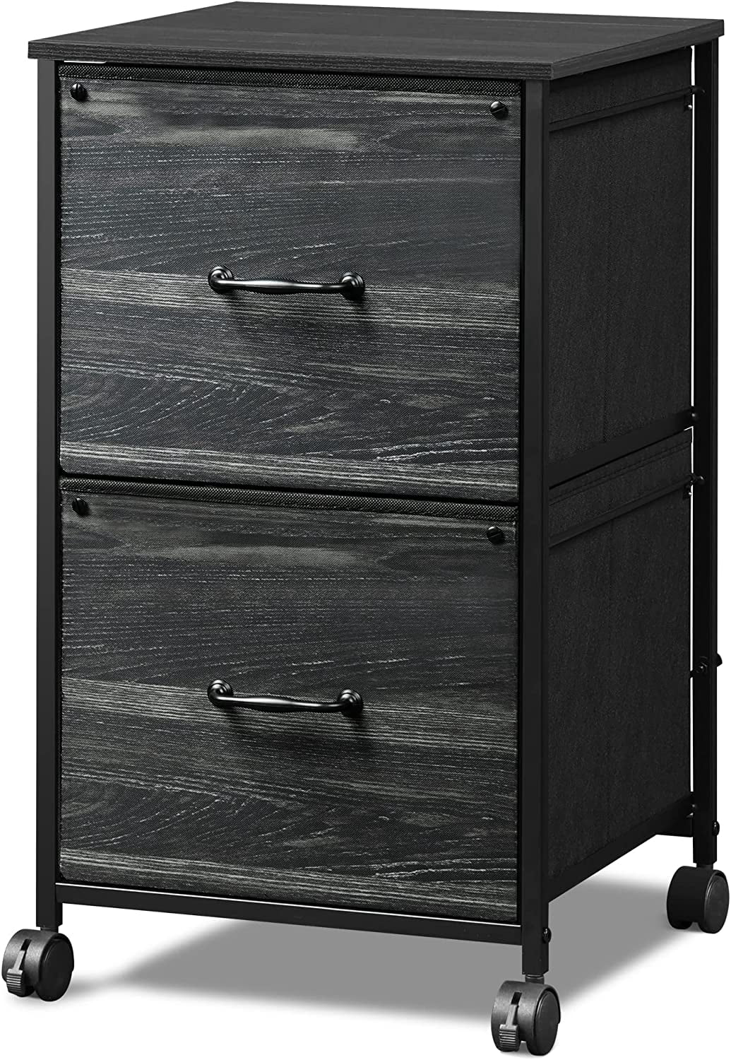 2 Drawer Mobile File Cabinet, Rolling Printer Stand, Fabric Vertical ...