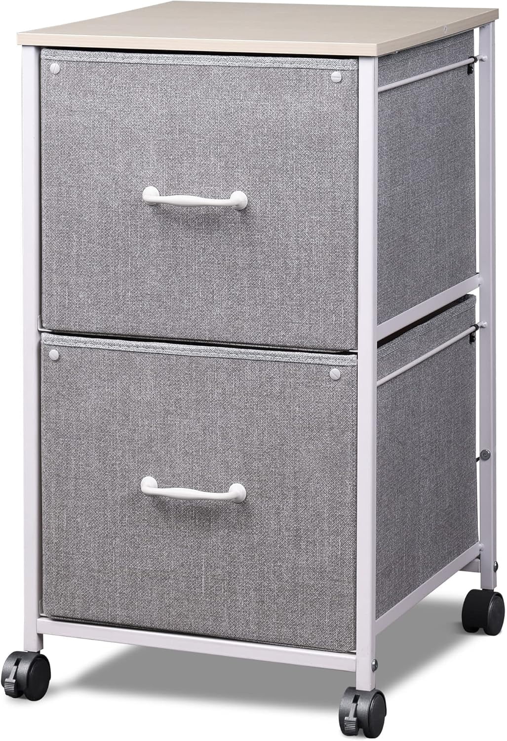 2 Drawer Mobile File Cabinet, Rolling Printer Stand, Fabric Vertical ...
